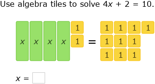 IXL | Model and solve equations using algebra tiles | Intermediate 2 math