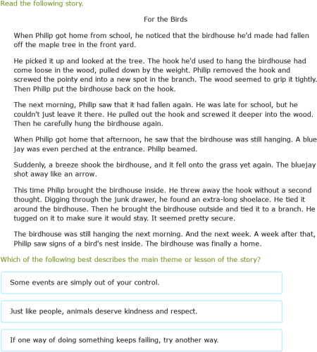 IXL | Determine the themes of short stories | Intermediate 1 language arts