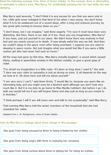 IXL | Analyze passages from Anne of Green Gables: Part 2 | Intermediate ...