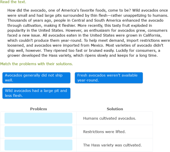 IXL | Match problems with their solutions | Intermediate 2 language arts