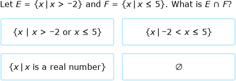 IXL - Unions and intersections of sets (Algebra practice)