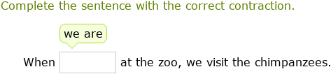 IXL | Pronoun-verb contractions | Foundations 2 language arts