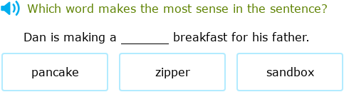 IXL | Complete the sentence with a two-syllable word | Foundations 1 ...