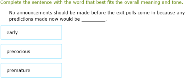 IXL | Choose the word whose connotation and denotation best match the ...