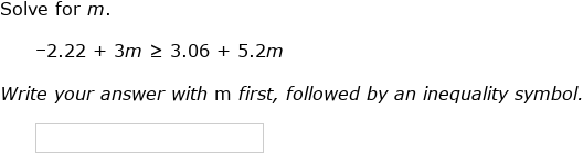 IXL | Solve inequalities with decimals: variables on both sides ...