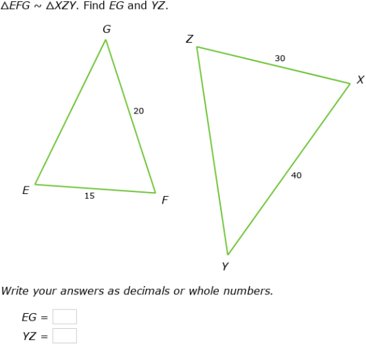 IXL - Side lengths and angle measures in similar figures (Geometry ...