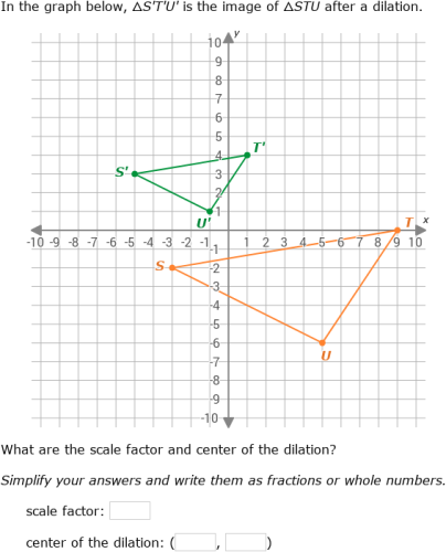 IXL - Dilations: find the scale factor and center of the dilation ...