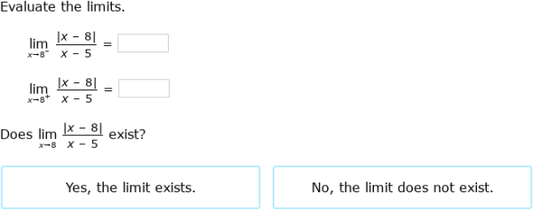 IXL - Find limits involving absolute value functions (Calculus practice)
