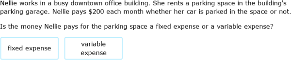 IXL - Identify fixed and variable expenses (Financial literacy practice)