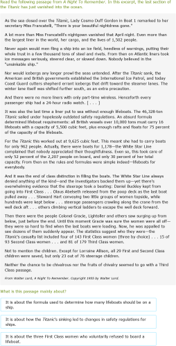 IXL | Analyze passages from A Night to Remember: Part 2 | Intermediate ...