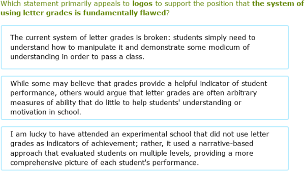 IXL | Use appeals to ethos, pathos, and logos in persuasive writing ...