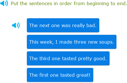 IXL | Put the sentences in order | Foundations 1 language arts