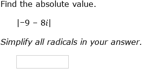 IXL - Absolute values of complex numbers (Advanced algebra practice)