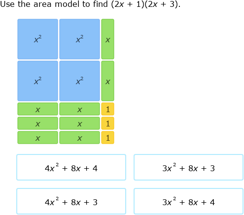 IXL - Multiply two binomials using algebra tiles (Algebra practice)