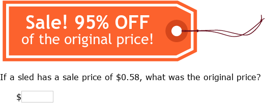 IXL - Sale prices: find the original price (Financial literacy practice)