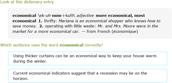 IXL | Use dictionary entries to determine correct usage | Advanced 1 ...