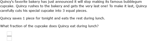 IXL | Fractions of a whole: word problems | Foundations 2 math