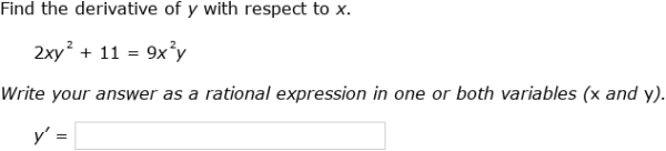 IXL - Find derivatives using implicit differentiation (Calculus practice)