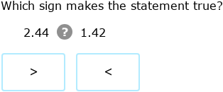IXL | Compare decimal numbers | Foundations 2 math