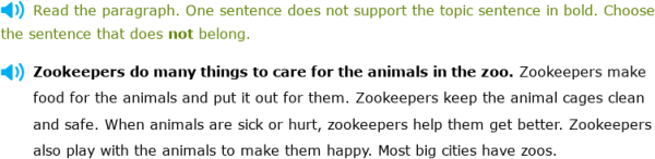 IXL | Select the detail that does not support the topic sentence ...