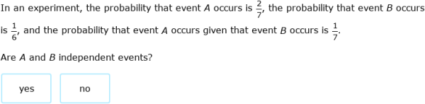 IXL - Independence and conditional probability (Statistics practice)
