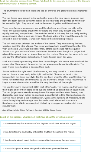 IXL | Analyze passages from Things Fall Apart: Part 1 | Advanced 1 ...