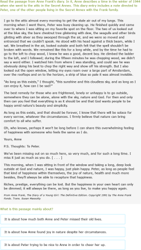 IXL | Analyze passages from Anne Frank: The Diary of a Young Girl: Part ...