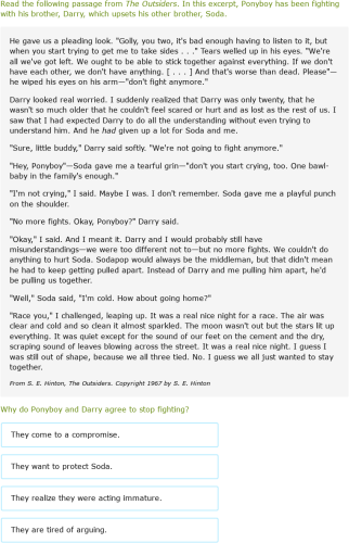 IXL | Analyze passages from The Outsiders: Part 2 | Intermediate 2 ...