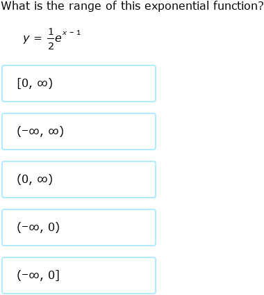 IXL - Domain and range of exponential functions (Precalculus practice)