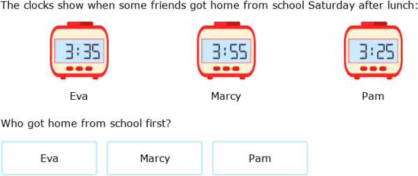 IXL | Compare clocks | Foundations 1 math