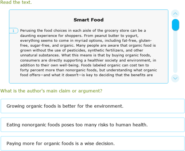 IXL | Trace an argument: set 1 | Advanced 2 language arts