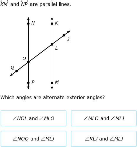 IXL | Identify alternate interior and alternate exterior angles ...