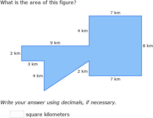 IXL | Area of compound figures with triangles | Intermediate 1 math