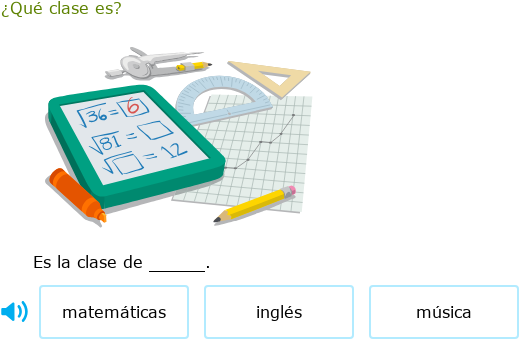 IXL | Recognize school subjects | Spanish