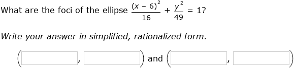 IXL - Find the foci of an ellipse (Advanced algebra practice)