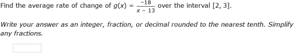 IXL - Average rate of change (Precalculus practice)