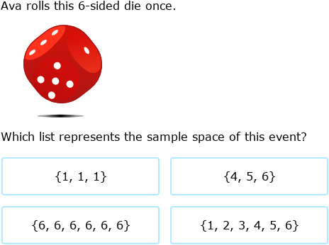 IXL - Sample spaces of simple events (Statistics practice)