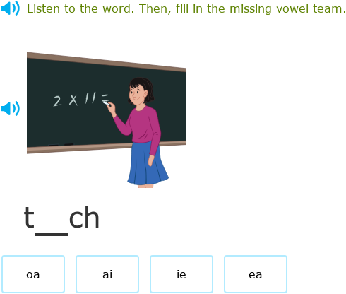 IXL | Complete the word with the correct vowel team | Foundations 1 ...