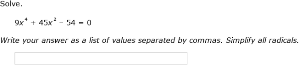 IXL - Solve equations using a quadratic pattern (Precalculus practice)