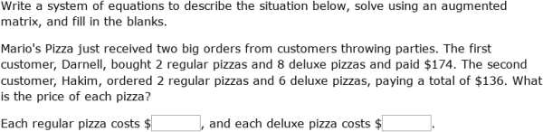 IXL - Solve a system of equations using augmented matrices: word ...