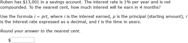 IXL - Simple interest (Financial literacy practice)