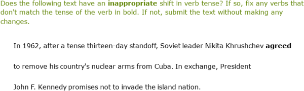 IXL | Identify and correct inappropriate shifts in verb tense ...