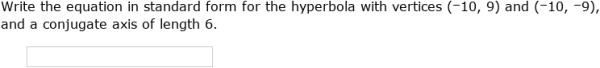 IXL - Write equations of hyperbolas in standard form using properties (Advanced algebra practice)