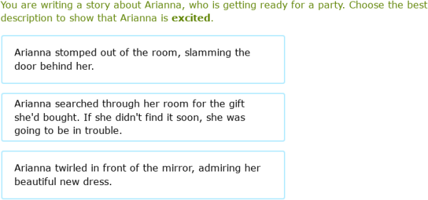 IXL | Show character emotions and traits | Foundations 2 language arts