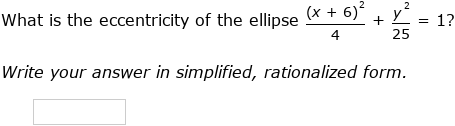 IXL - Find the eccentricity of an ellipse (Precalculus practice)