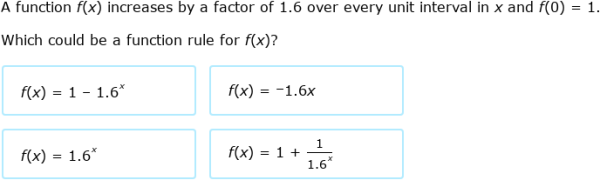 IXL - Identify linear and exponential functions (Precalculus practice)