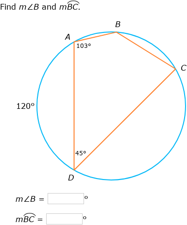 IXL - Angles in inscribed quadrilaterals II (Geometry practice)