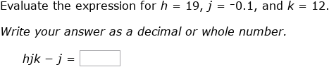 IXL - Evaluate variable expressions involving rational numbers (Algebra practice)