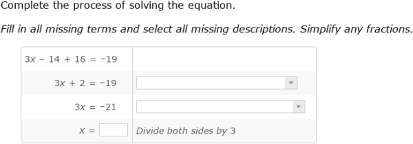 Ixl Solve Linear Equations Complete The Solution Algebra Practice