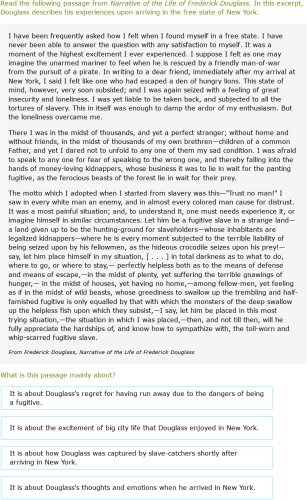 IXL | Analyze passages from Narrative of the Life of Frederick Douglass ...